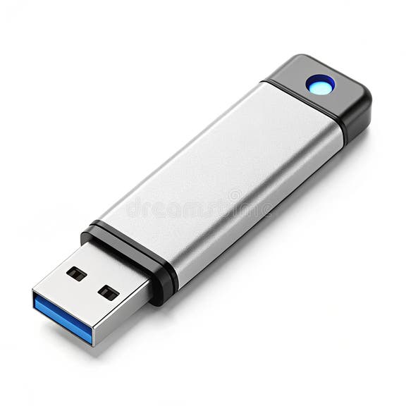 USB Flash Drive on White Background Stock Illustration - Illustration ...