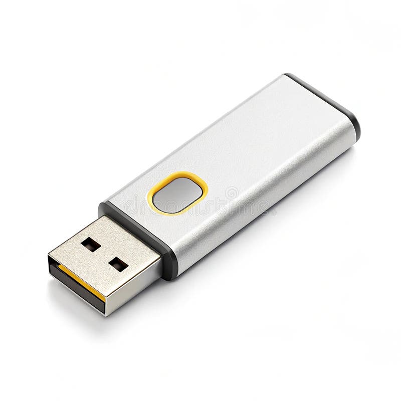 USB Flash Drive on White Background Stock Illustration - Illustration ...