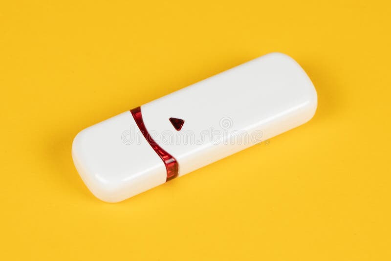 USB Flash Drive on Yellow Background Stock Photo - Image of digital ...