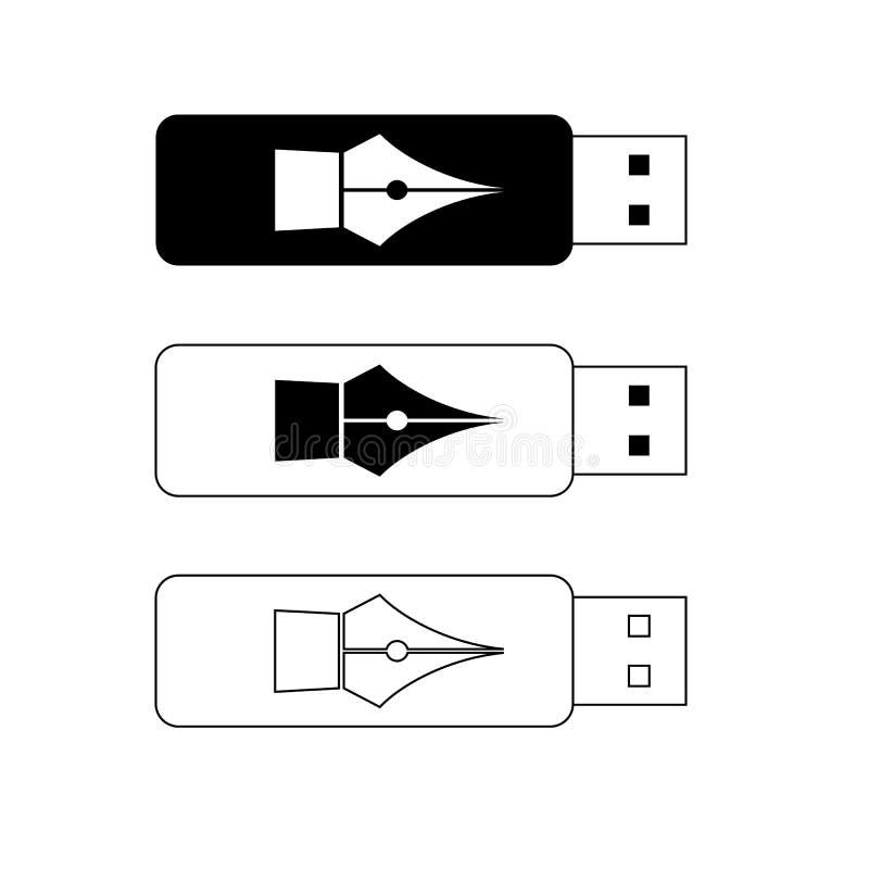 USB Flash Drives, Portable Data Storage Stock Vector - Illustration of ...