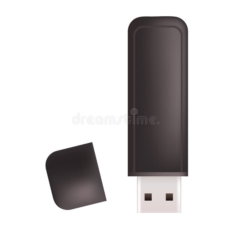 Usb Flash Icon, Realistic Style Stock Vector - Illustration of editable ...