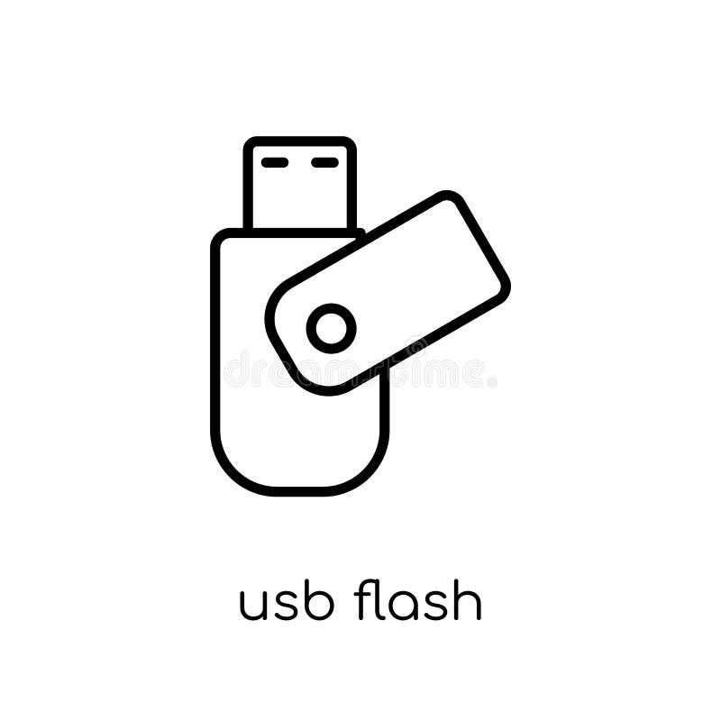 USB Flash Icon. Trendy Modern Flat Linear Vector USB Flash Icon Stock ...