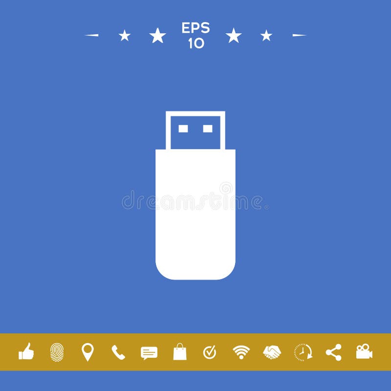 USB Flash Memory Drive Icon Stock Vector - Illustration of plug, stick ...