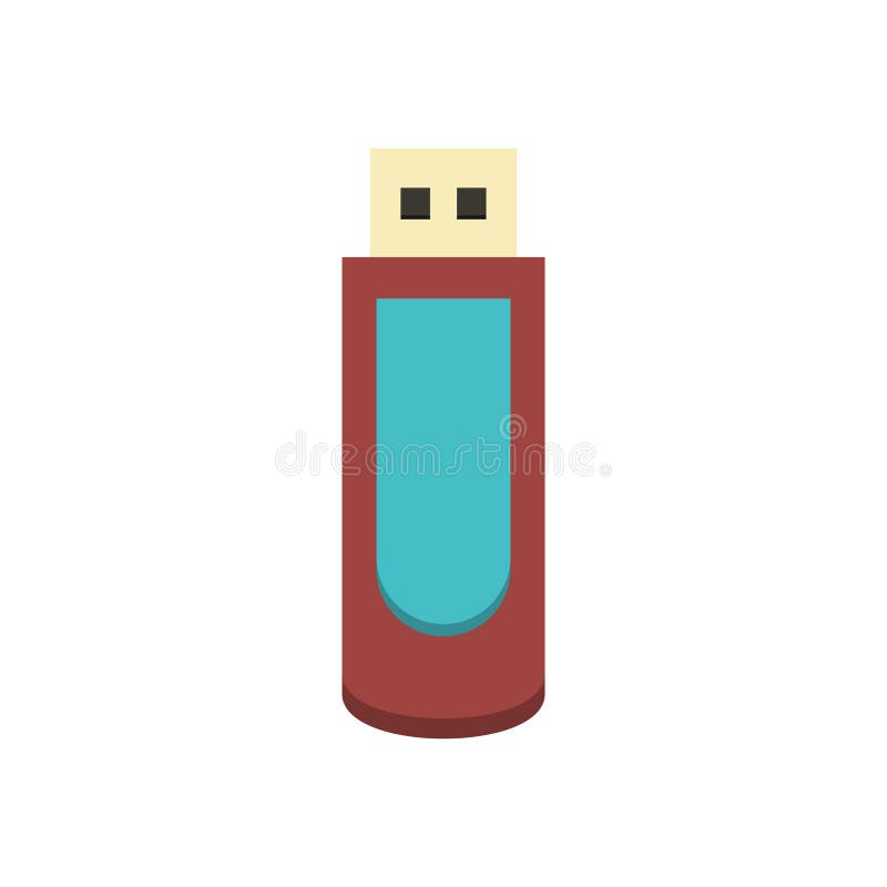USB Flash Memory Drive on White Background. Vector Illustration in ...