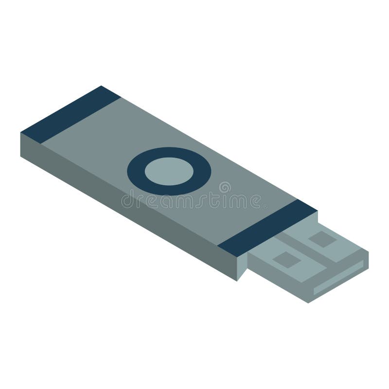 Usb Flash Memory Icon, Isometric Style Stock Vector - Illustration of ...