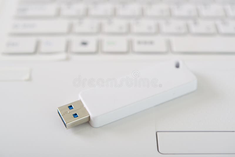 Usb Flash Memory and Laptop Stock Photo - Image of folder, digital ...