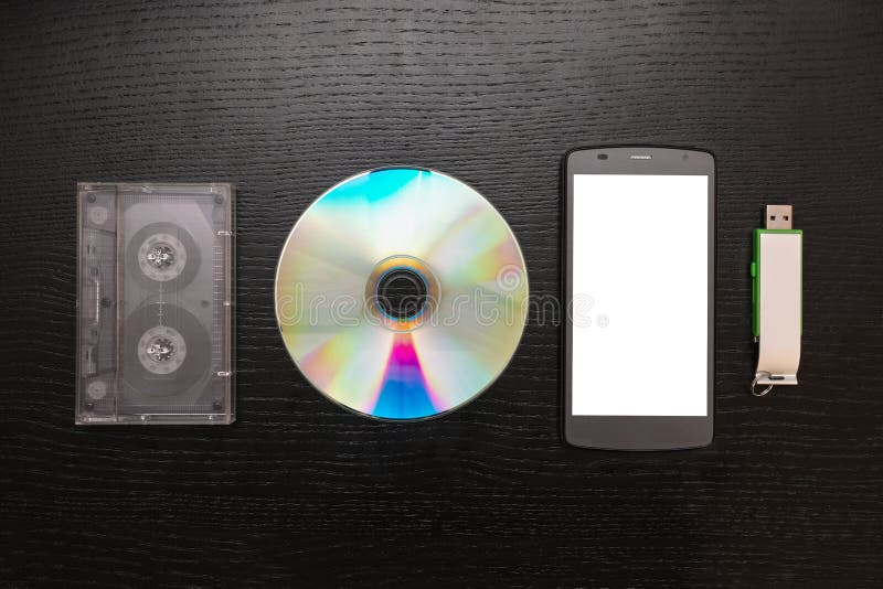 USB Flash Memory, Mobile, CD / DVD, Tape Stock Photo - Image of memory ...