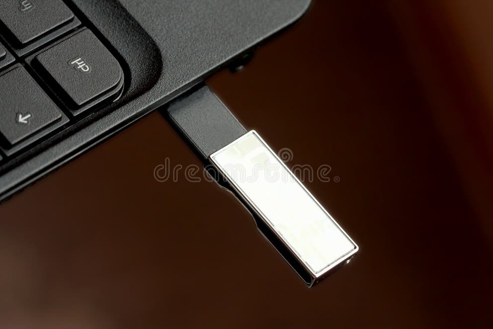 USB Flash Memory Stick Plugged on PC Stock Image - Image of industry ...