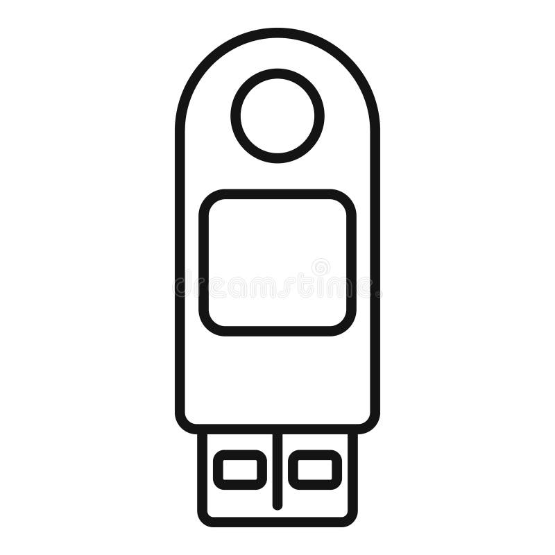 Usb Flash with Password Icon Outline Vector. Phone Id Process Stock ...