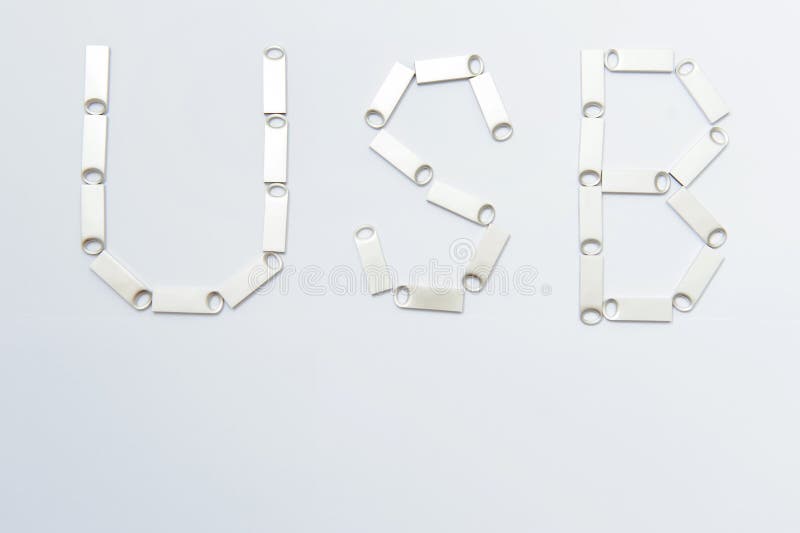 USB Flash Written by Silver Memory Sticks Stock Image - Image of ...