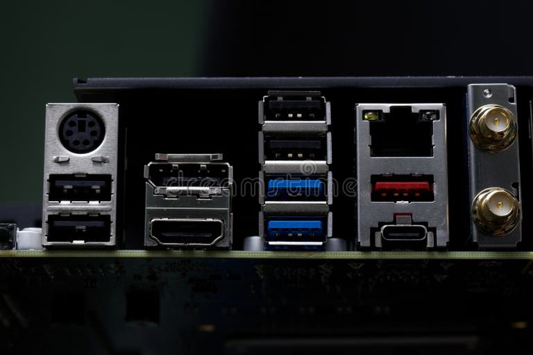 Back Panel Connectors Computer Motherboard Stock Photos - Free ...