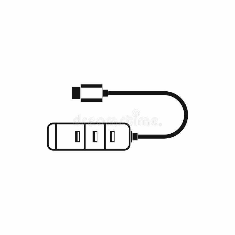 USB-geplaatste De Pictogrammen Van Adapterschakelaars Vector ...