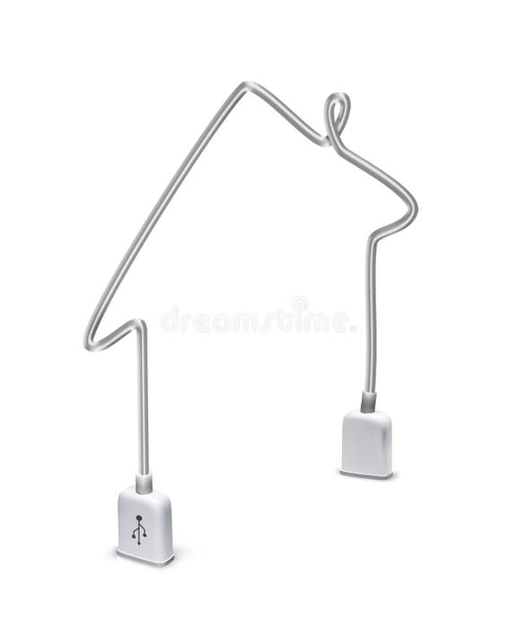 Usb house stock illustration. Illustration of isolated - 12921056