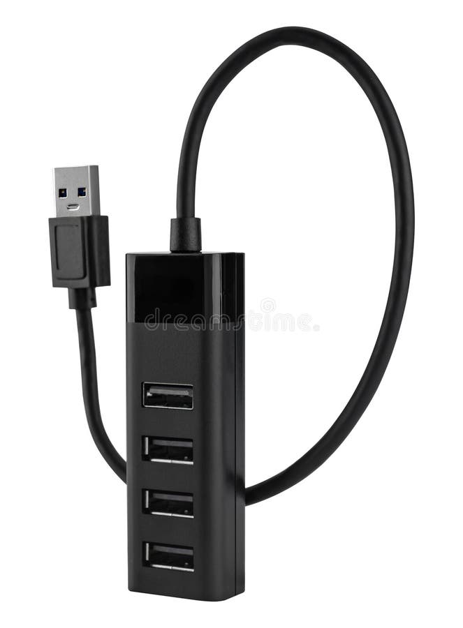 USB Hub, Card Reader for Multiple USB Ports, on a White Background in ...
