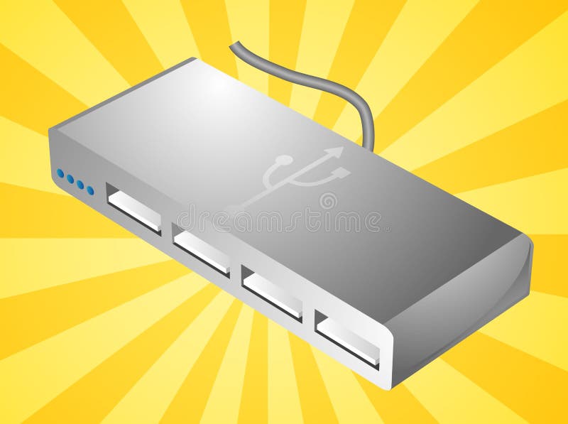 USB hub illustration stock illustration. Illustration of hardware - 6864544