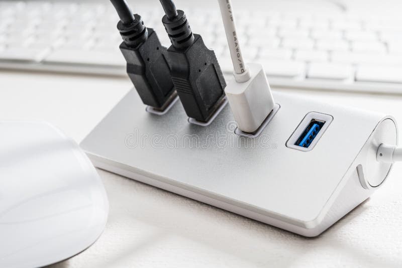 USB HUB with Mouse and Computer Keyboard Stock Photo - Image of ...
