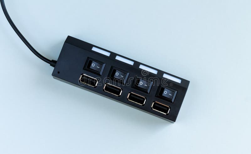 USB Hub for Multiple Usb Devices To Computer Port Stock Image - Image ...