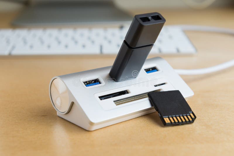 Usb 3.0 Hub, Universal Memory Card Extender Stock Image - Image of data ...