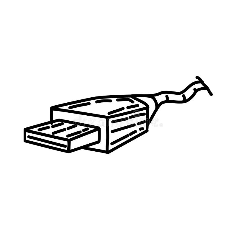 USB Icon. Doodle Hand Drawn or Black Outline Icon Style Stock ...