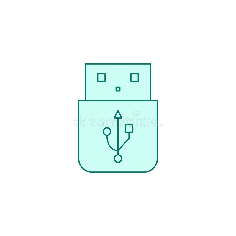 USB Icon Filled Outline or Line Style Vector Illustration Stock Vector ...