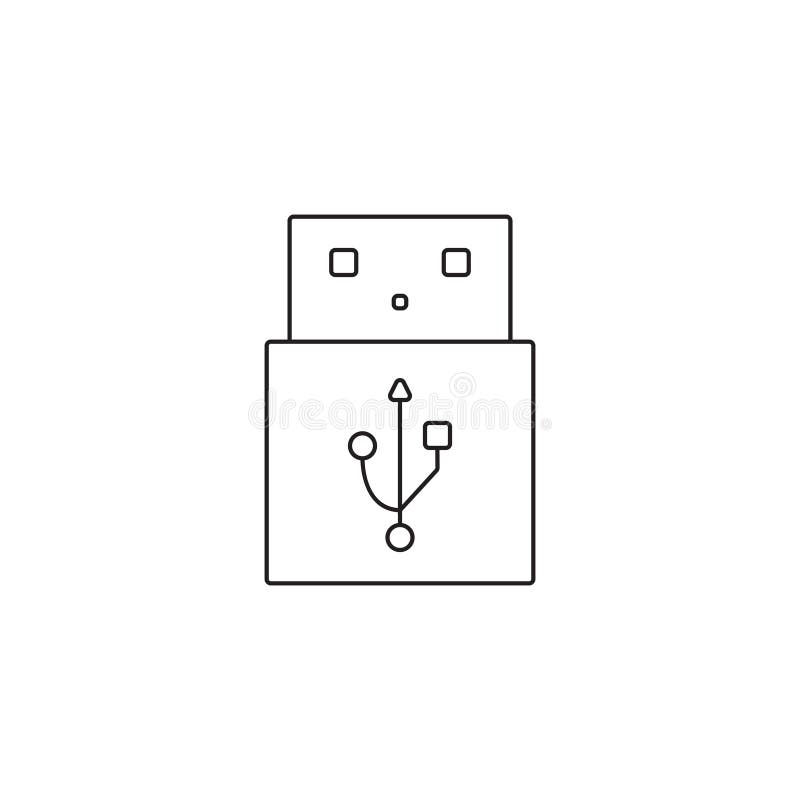 USB Icon Outline or Line Style Vector Illustration Stock Vector ...