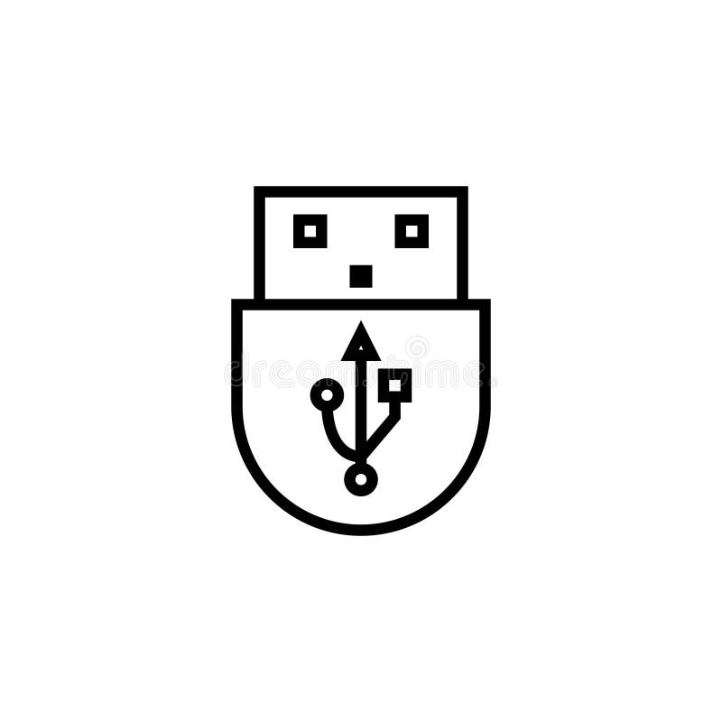 USB Icon Outline or Line Style Vector Illustration Stock Vector ...