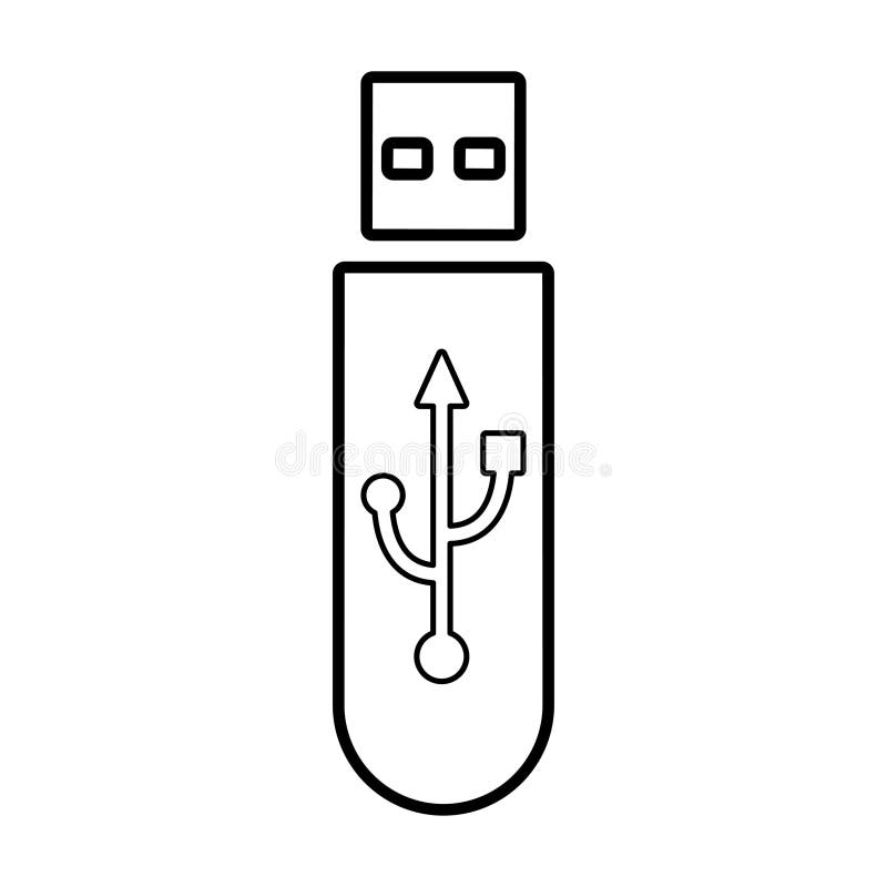 Usb Icon in Outline Style stock vector. Illustration of flash - 286687703
