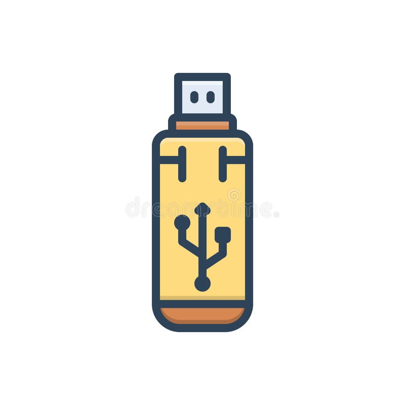 Color Illustration Icon for Usb, Pen Drive and Stick Stock Illustration ...