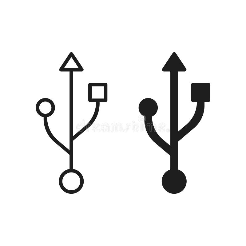 Usb Icon Set. Flash Disk Icon Vector. Flash Disk Sign and Symbol Stock ...