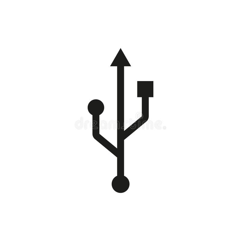 Usb Icon. Usb Symbol. Port for Connection. Data Hub. Plug Connector ...