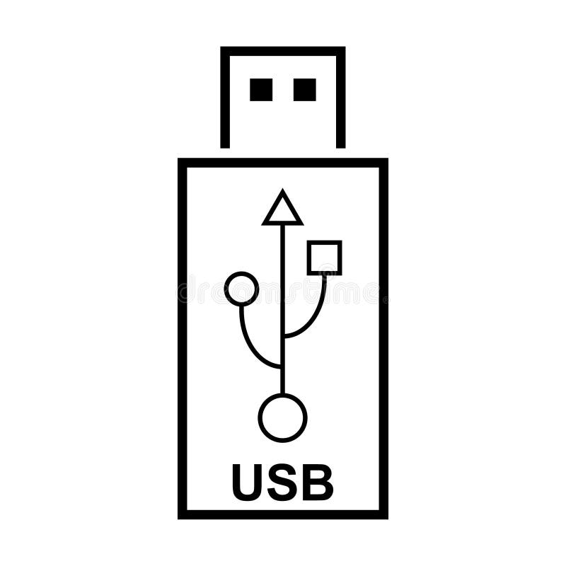 USB Icon Technology, Connect Device Sign, Electronic Portable Symbol ...