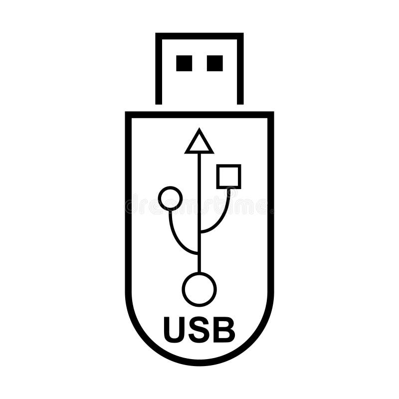 USB Icon Technology, Connect Device Sign, Electronic Portable Symbol ...