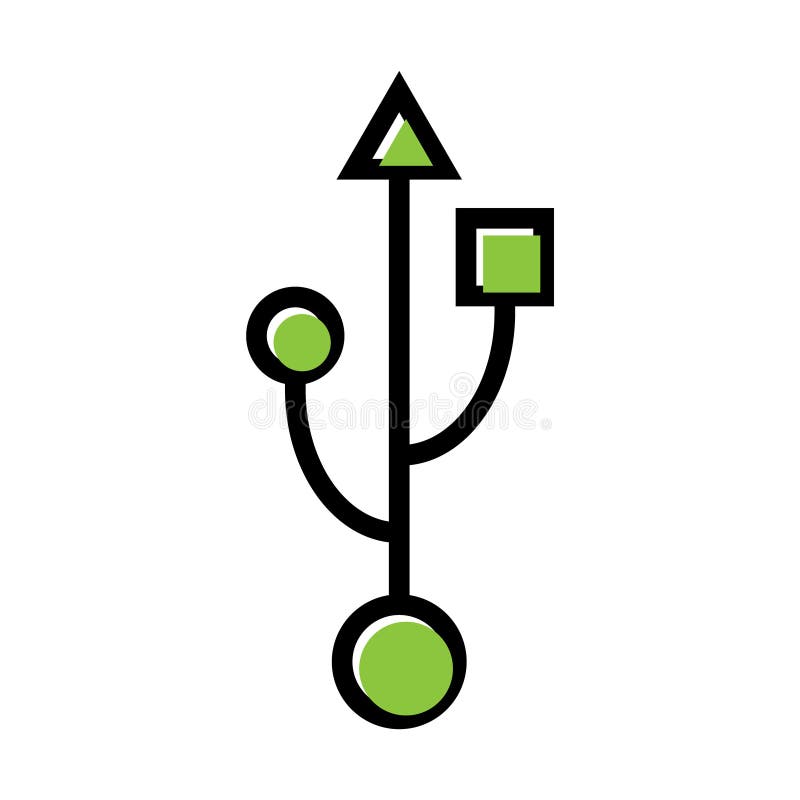 USB Icon Technology, Connect Device Sign, Electronic Portable Symbol ...