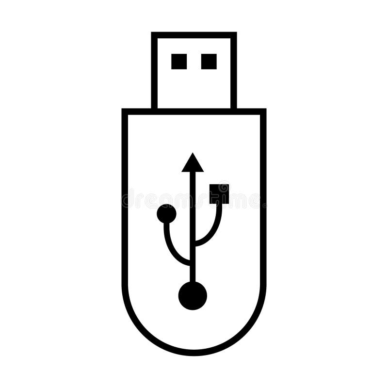 USB Icon Technology, Connect Device Sign, Electronic Portable Symbol ...