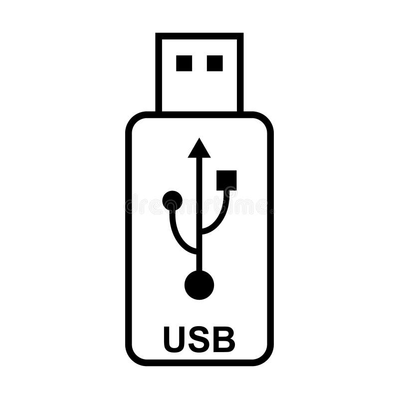 USB Icon Technology, Connect Device Sign, Electronic Portable Symbol ...