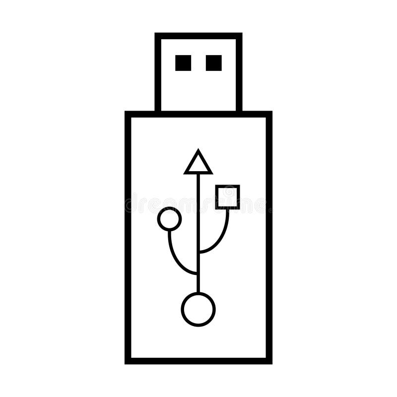USB Icon Technology, Connect Device Sign, Electronic Portable Symbol ...