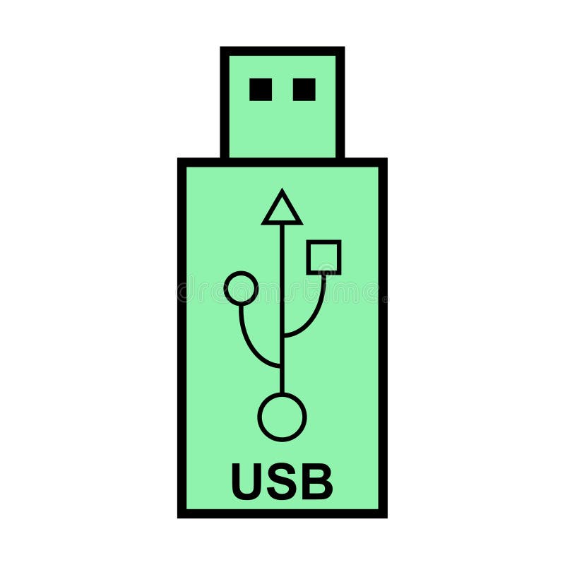 USB Icon Technology, Connect Device Sign, Electronic Portable Symbol ...