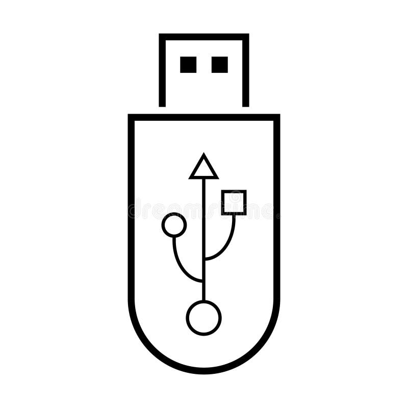 USB Icon Technology, Connect Device Sign, Electronic Portable Symbol ...