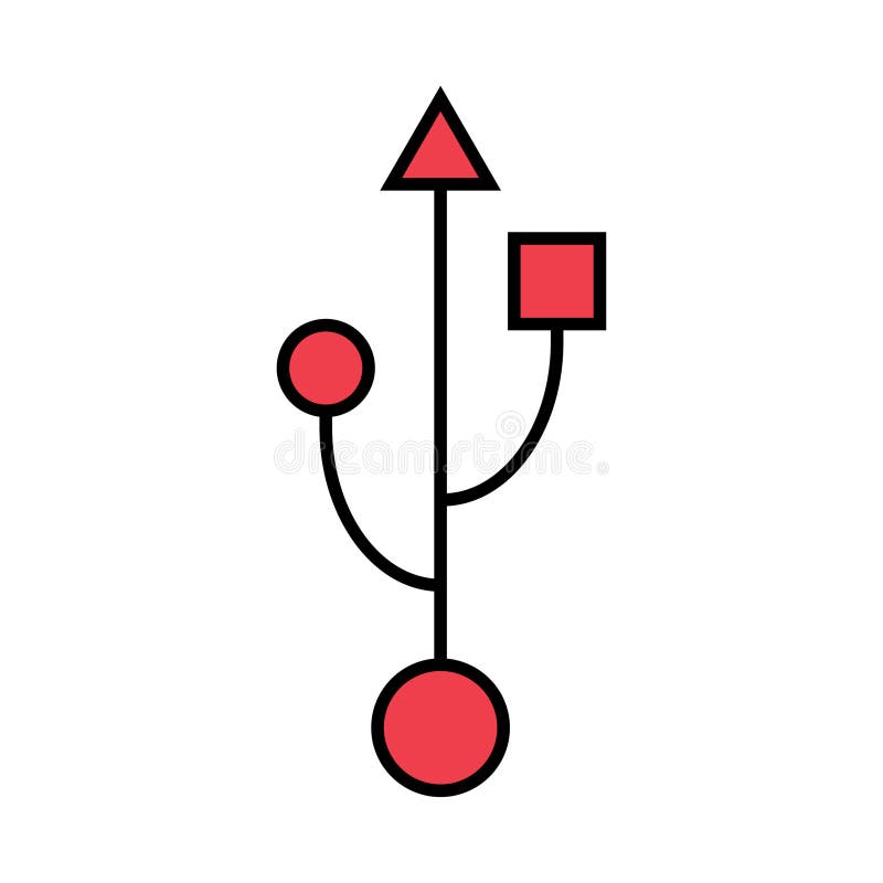USB Icon Technology, Connect Device Sign, Electronic Portable Symbol ...