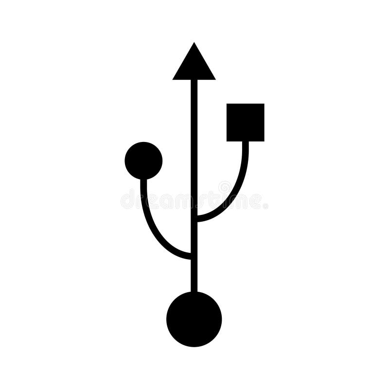 USB Icon Technology, Connect Device Sign, Electronic Portable Symbol ...