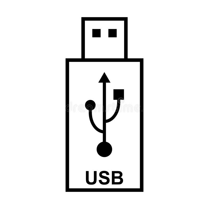 USB Icon Technology, Connect Device Sign, Electronic Portable Symbol ...