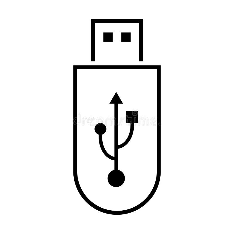 USB Icon Technology, Connect Device Sign, Electronic Portable Symbol ...
