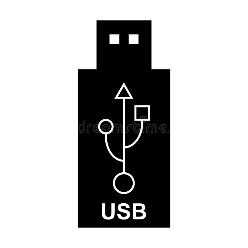 USB Icon Technology, Connect Device Sign, Electronic Portable Symbol ...