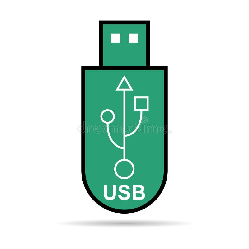 USB Icon Technology with Shadow, Connect Device Sign, Electronic ...