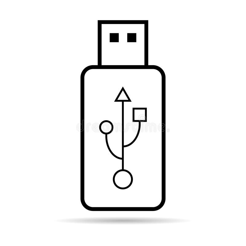 USB Icon Technology with Shadow, Connect Device Sign, Electronic ...