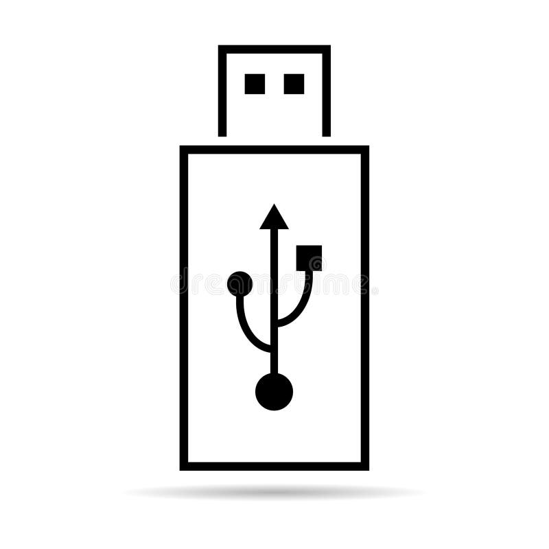 USB Icon Technology with Shadow, Connect Device Sign, Electronic ...