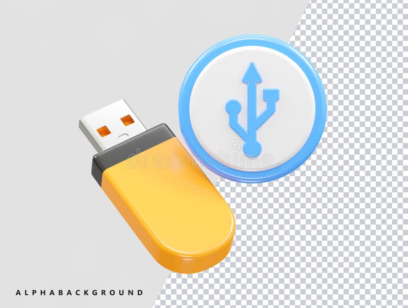 Usb Icon Vector Illustration Element 3d Rendering Transparent Eps Stock ...