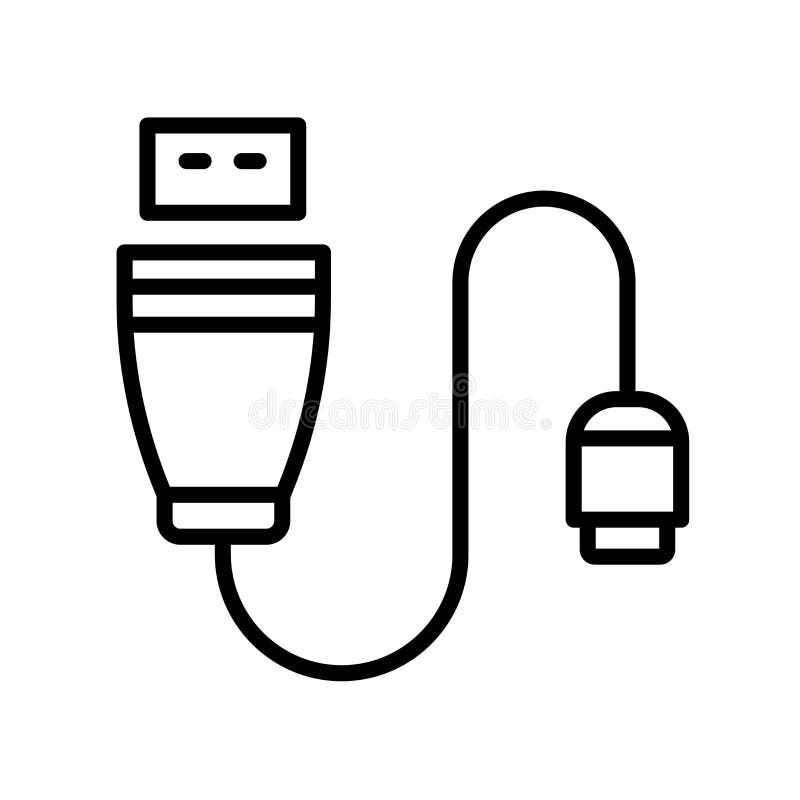 USB Icon Vector Isolated on White Background, USB Sign , Line or Stock ...