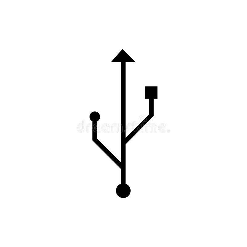 USB Icon on White Background Stock Vector - Illustration of drive ...