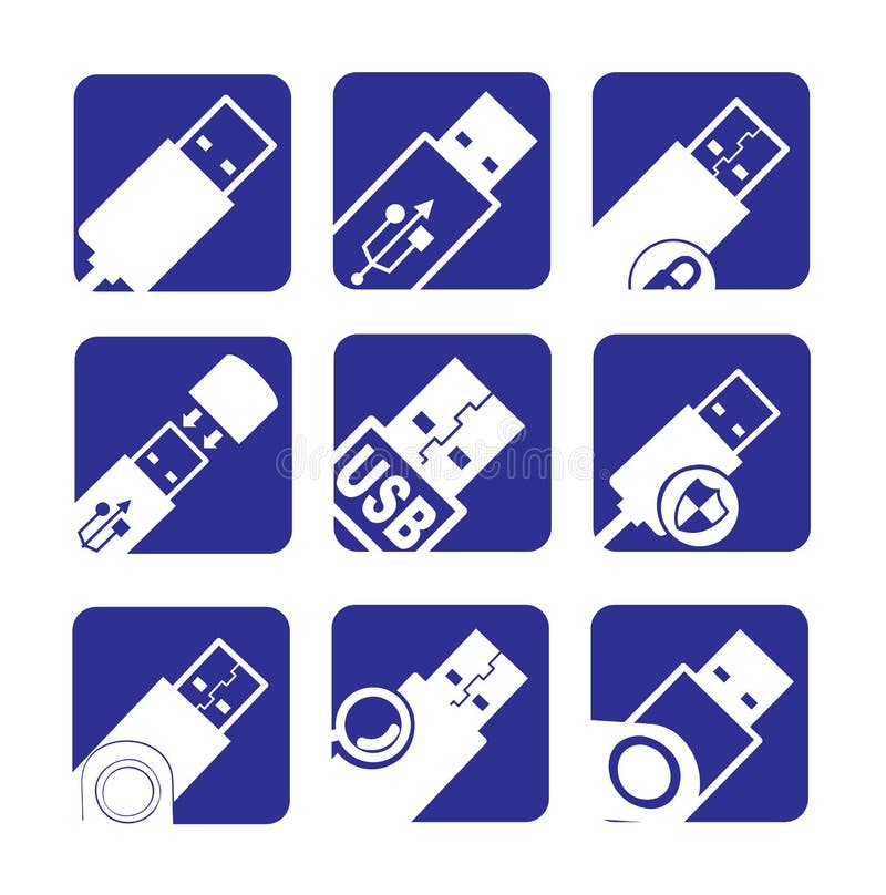 Usb icons stock vector. Illustration of connection, portable - 28561313